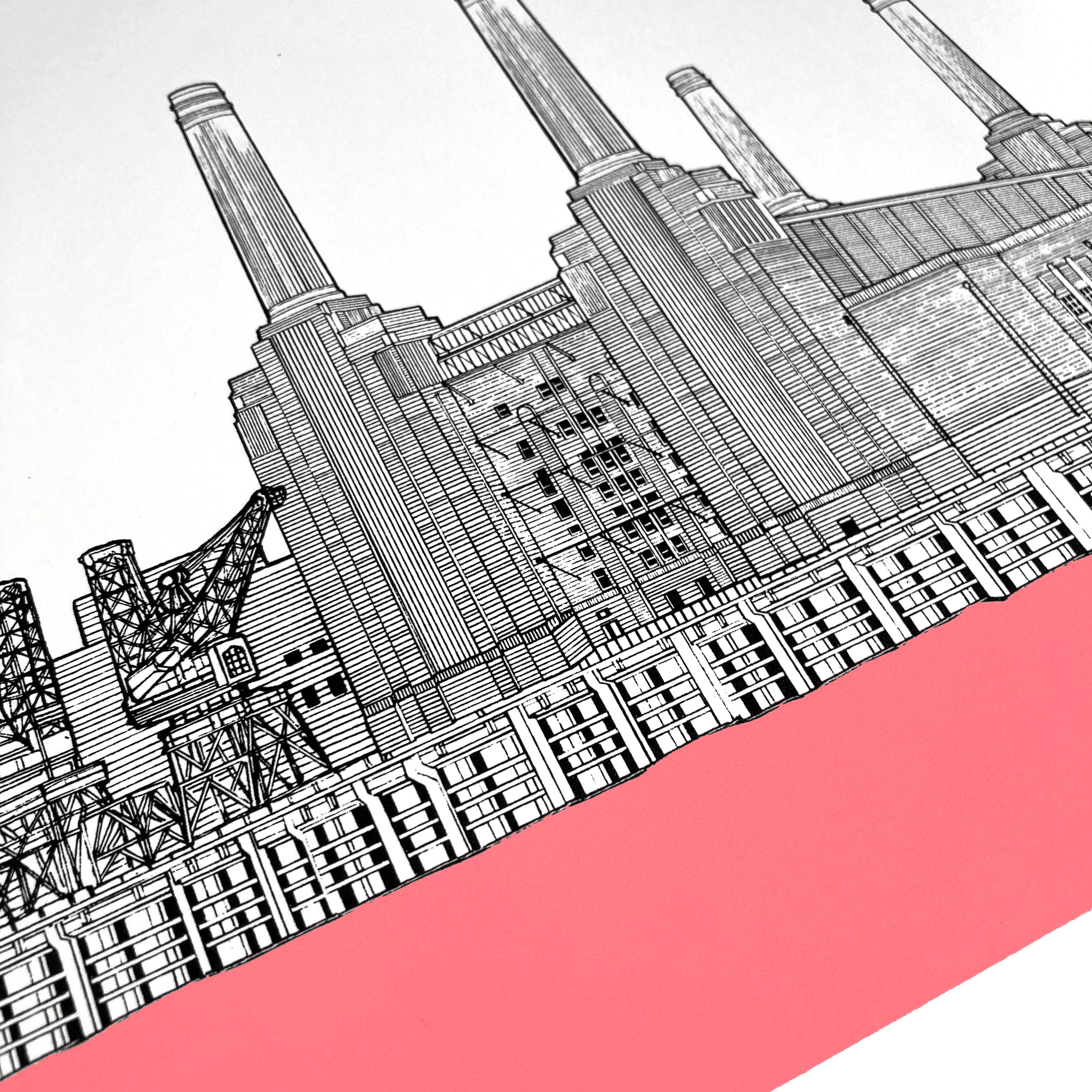 Pink Battersea Power Station Print – Southbank Centre Shop